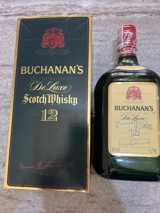 Whisky Buchanan's De Luxe 12 anos 1 Litro ANOS 80 - Antiguidades ...