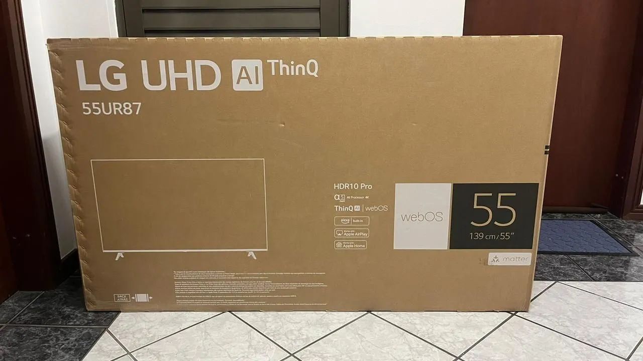 Smart TV LED 55" Ultra HD 4K LG 55UR871COSA ThinQ Al 3 HDMI 2 USB Wi-Fi ...