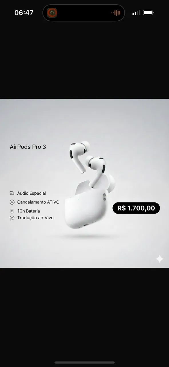AirPods Pro 3 Apple fones sem fio - Fones de Ouvido - Centro, Novo ...