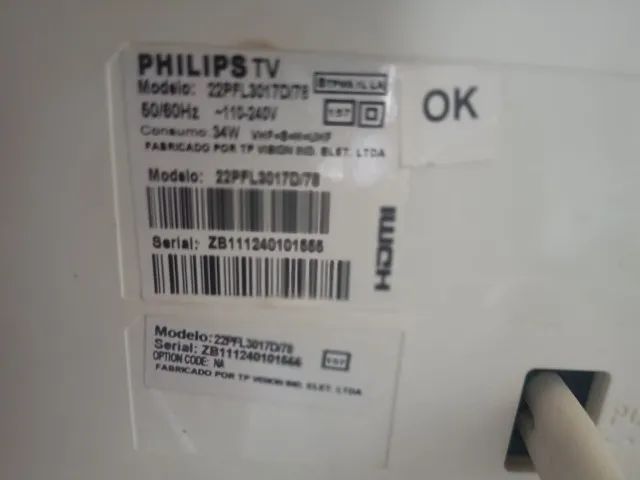 TV Monitor Philips 22" LED - HDMI - Funcionando perfeitamente - TVs ...