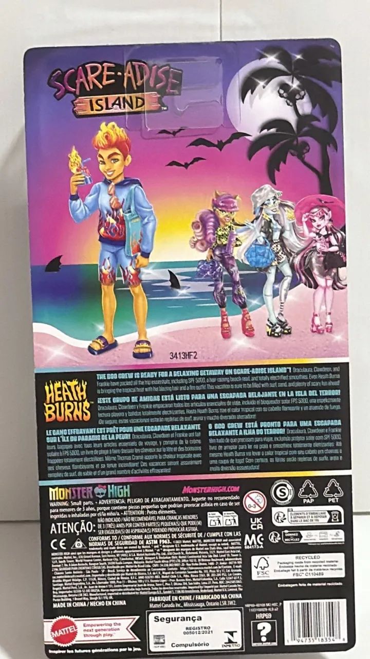 (Lacrado) boneco monster high heath burns g3 - Brinquedos e Jogos ...