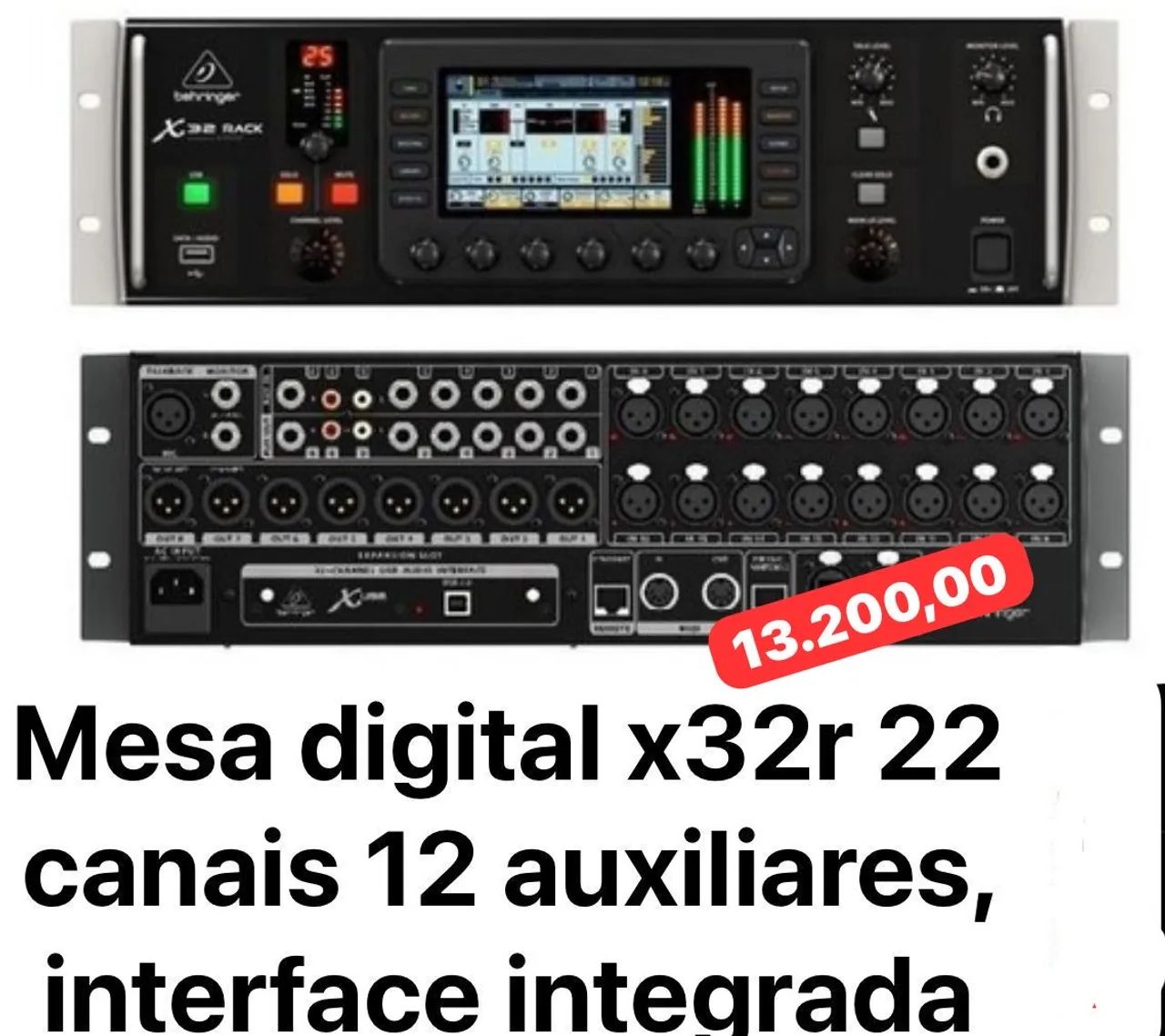 Mesa de Som Digital Behringer X32R 22 Canais - Instrumentos musicais ...