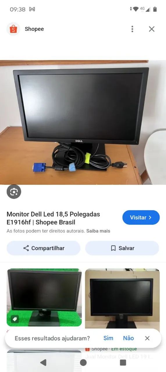 Monitor Dell Led 18,5 Polegadas E1916hf - Monitores - Taguatinga Sul ...