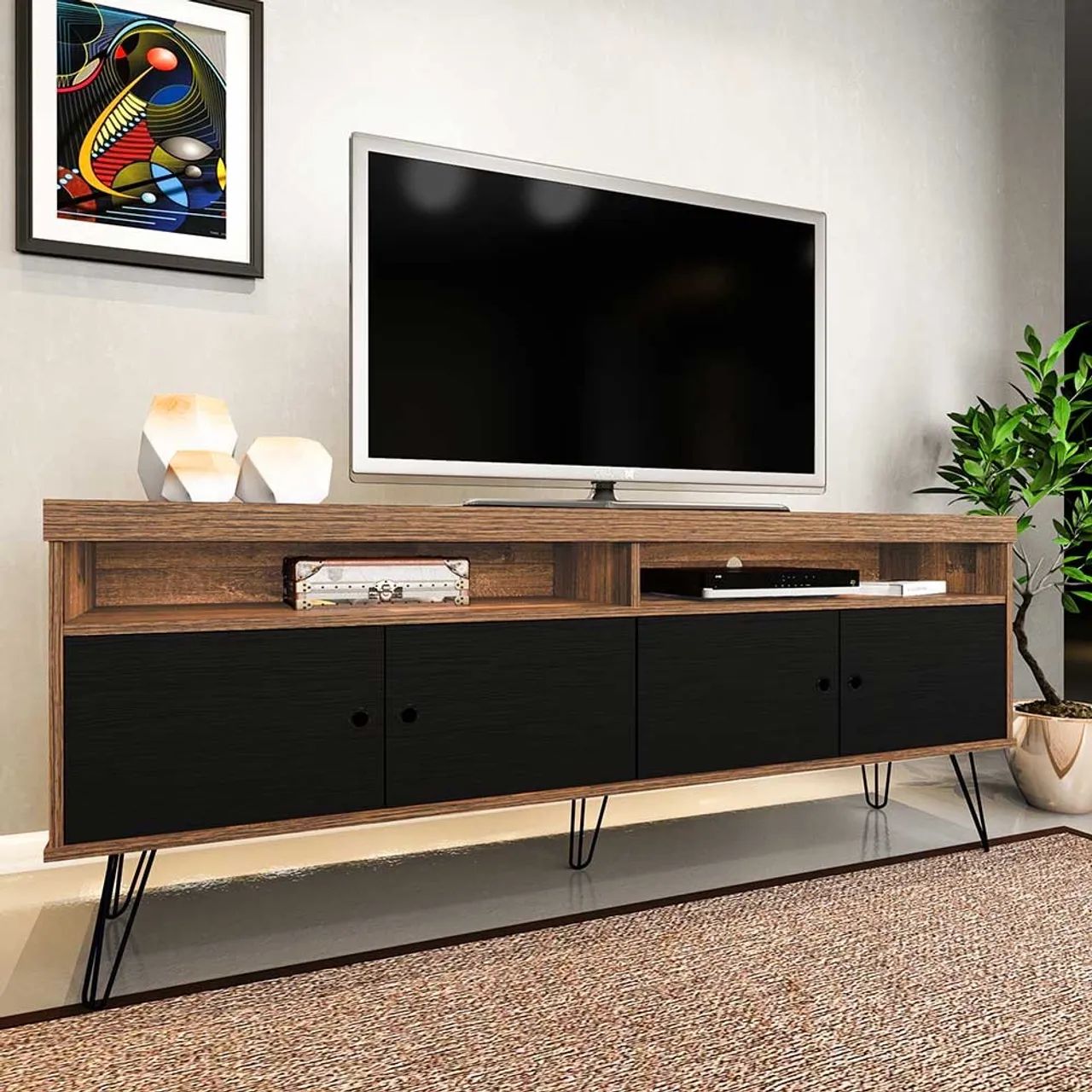 Rack Bancada Liberty Artely, ideal para TVs até 60 Polegadas; - Racks e Painéis - Siqueira ...