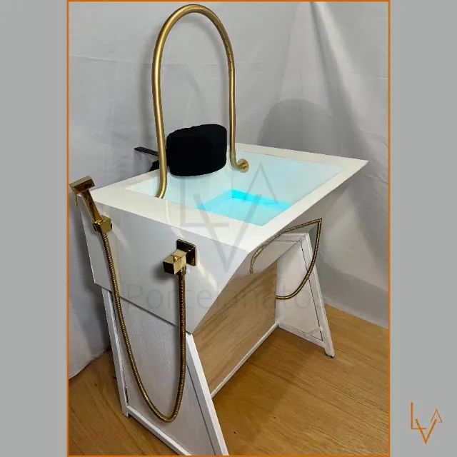 Lavatório terapia capilar head spa cuba em porcelanato - Equipamentos ...
