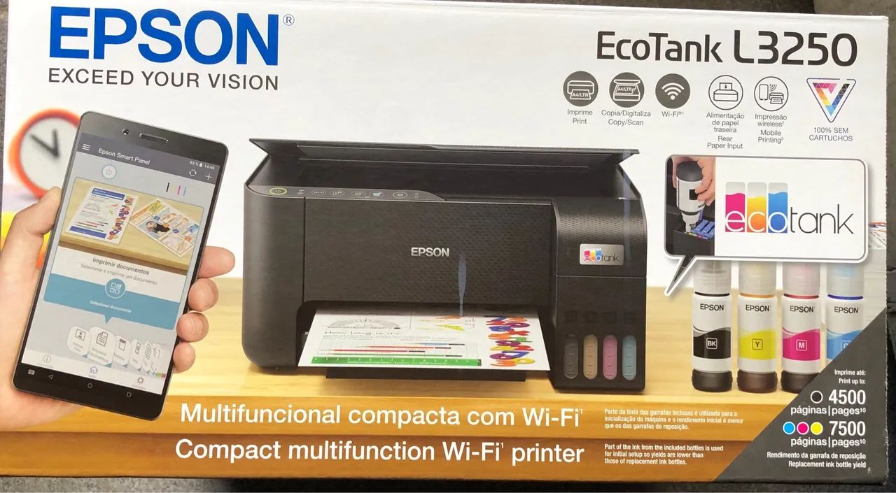 Impressora Multifuncional Epson EcoTank L3250 Wi-Fi - Itens Para Escritório - Dois de Julho ...