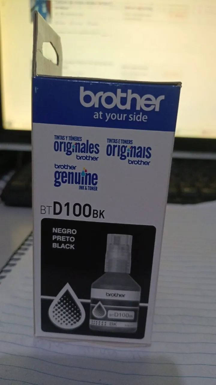 Tinta Brother BTD100BK BT-D100 Preto | DCP-T230 DCP-T430W DCP-T530DW ...