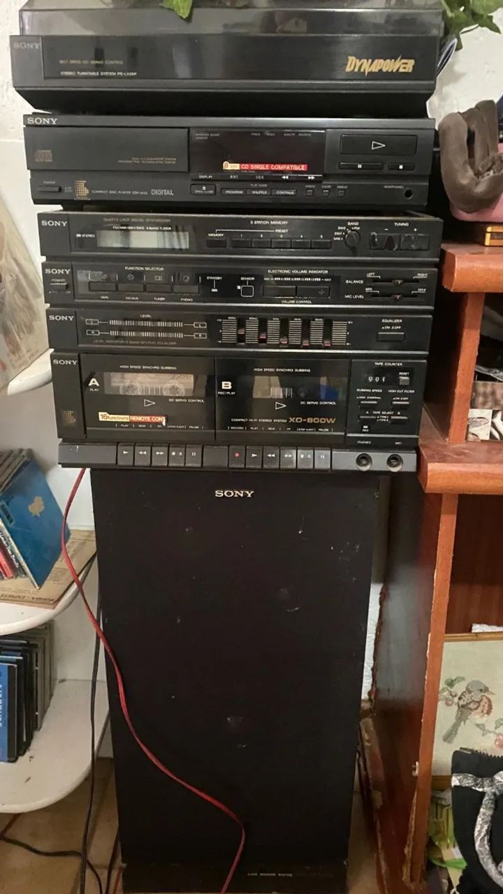 Sistema de Som Vintage Sony XO-800W Completo ? Toca-Discos, CD, Rádio ...