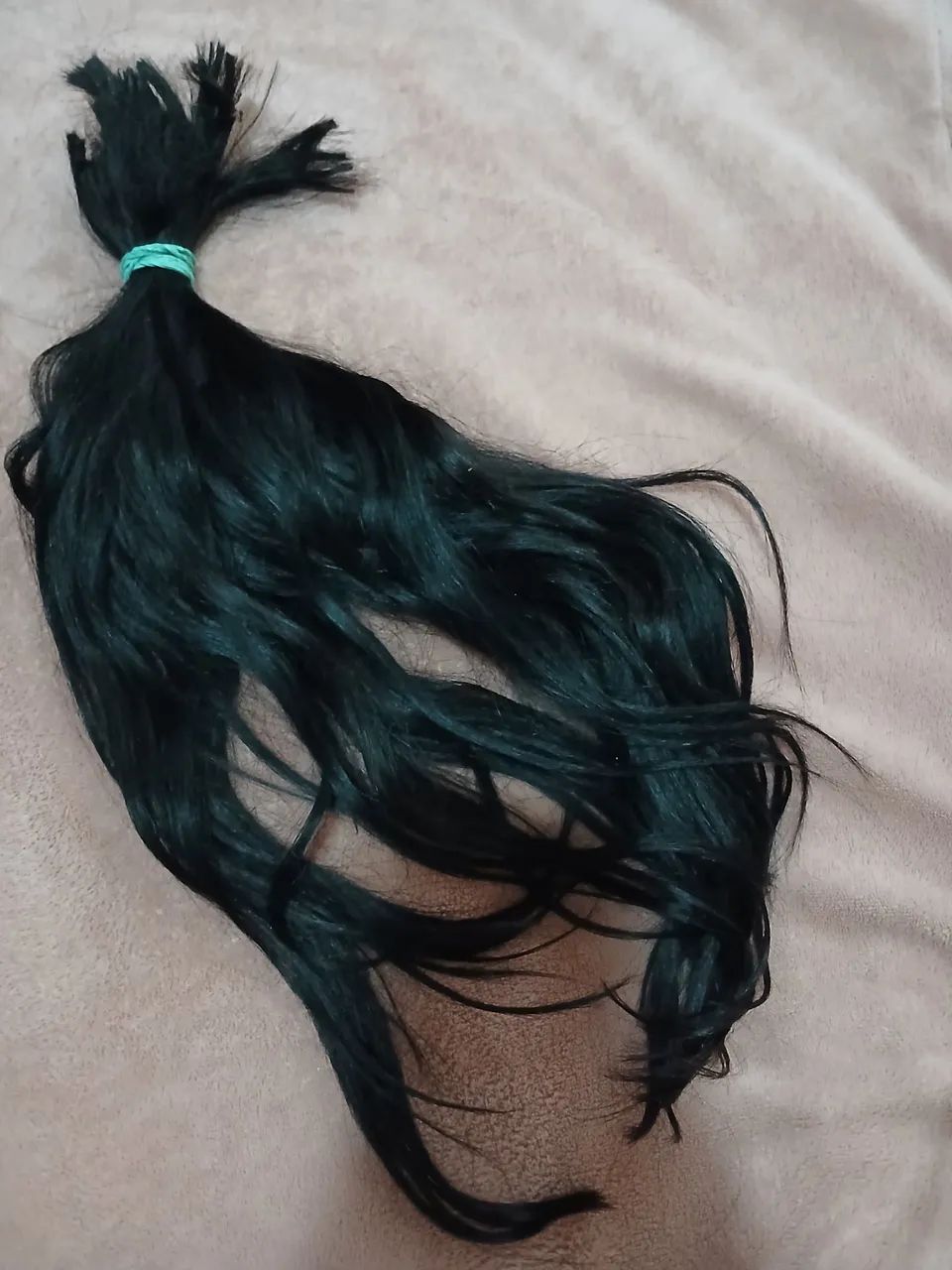 Cabelo humano indiano ondulado, aproximadamente 300 gramas,60 cm e tela ...