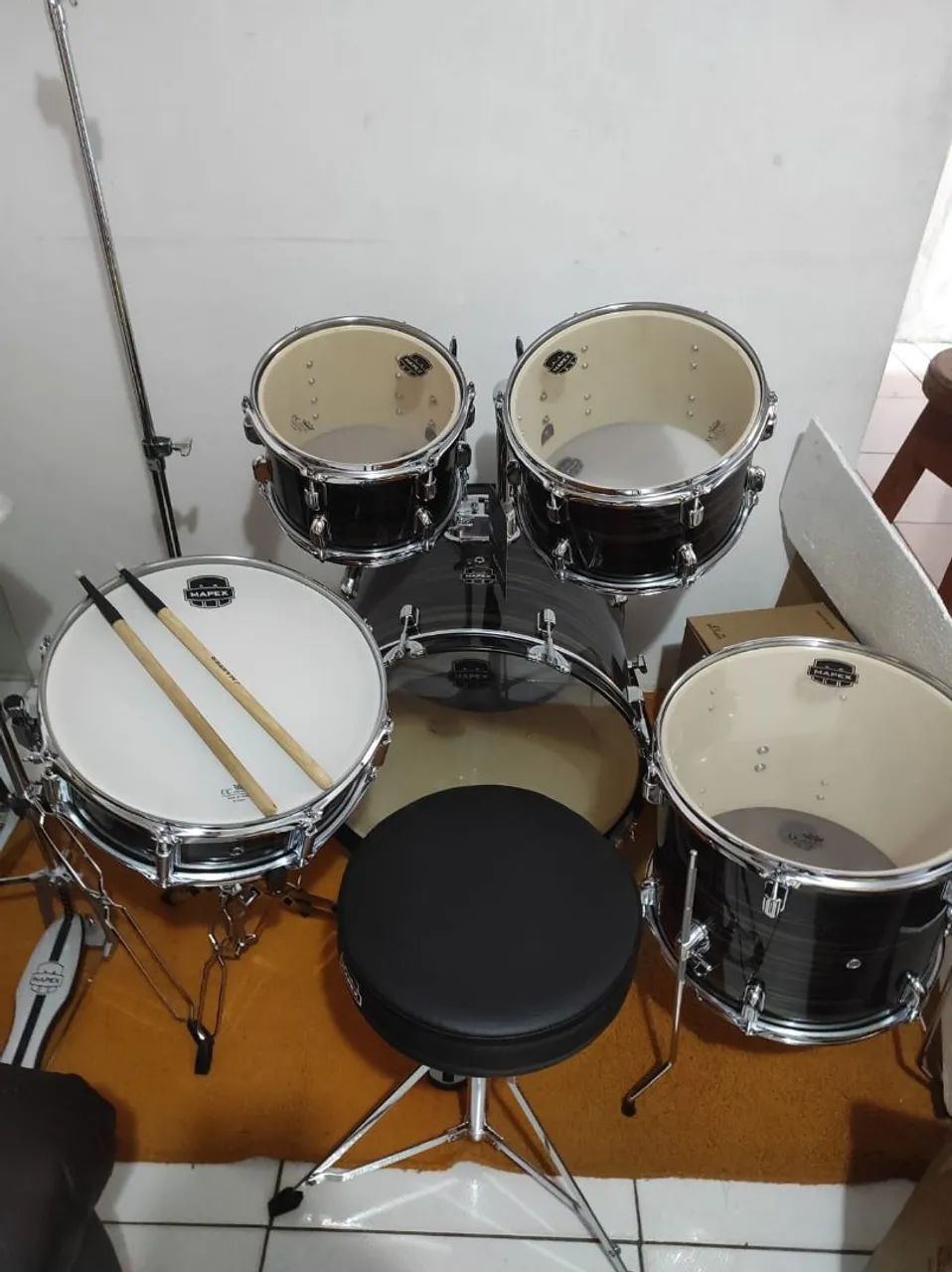 Bateria Mapex Prodigy Comet preto rajado - Só as ferragens e sem ...