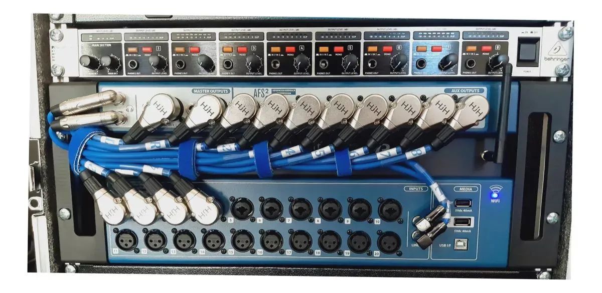 Rack + Kit 18 Cabos 90° Para Ui24r Auxiliar P/ Powerplay, Xlr, Rca ...