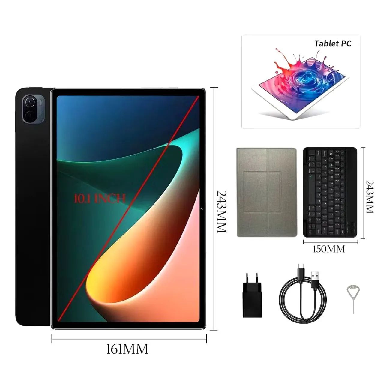 Tablet Android 8.1 com Tela IPS de 10 polegadas e bateria de 4000mah + capa e teclado - Tablets ...