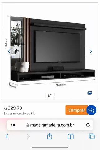 "painel de tv 55 polegadas preto" no Brasil