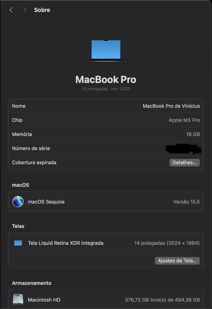 APPLE MACBOOK PRO 14 M3 PRO 512GB - Notebooks - Loteamento Portal do ...