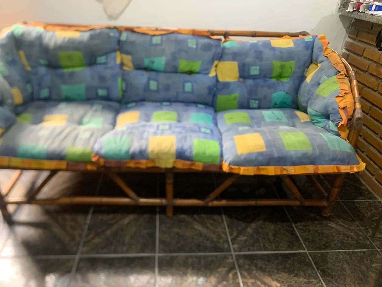 Sofá de bambu 3 lugares - Sofás e Poltronas - Mongaguá 1365934582 | OLX