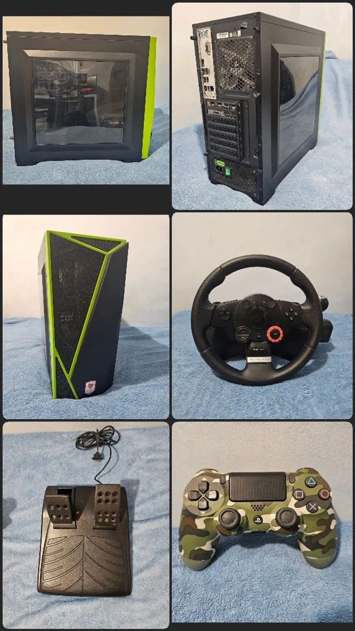 PC Gamer + Dualshock 4 + Volante com câmbio integrado e Pedal | Apenas 1.999$ - Computadores e ...