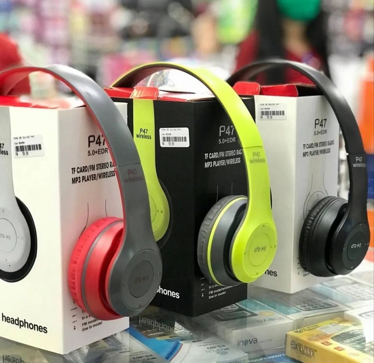 Fone de Ouvido Bluetooth P47 - Sem Fio - TF Card/FM Rádio - Fones de ...