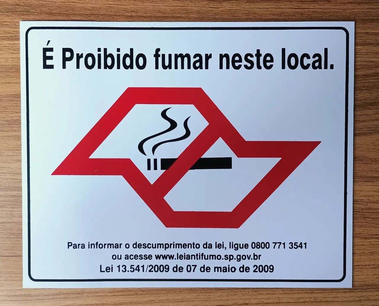 Placa Sinalizadora Proibido Fumar - Papelaria - Jardim São Paulo(Zona ...