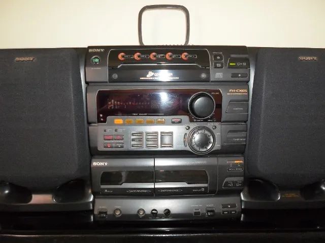 micro system sony fh cx65 carrossel 5 cds semi novo com controle ...