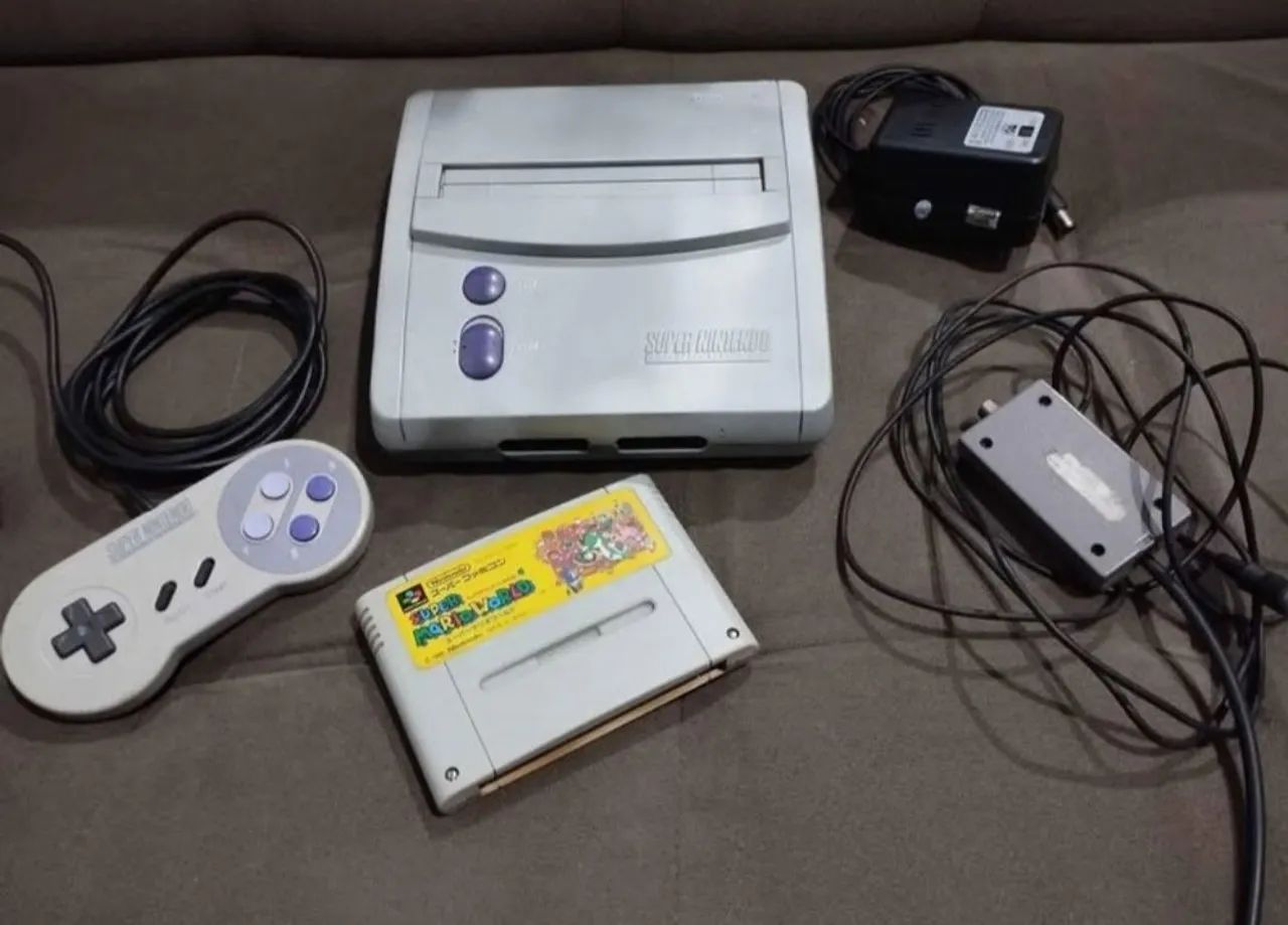 Super Nintendo - Console Original + Jogo Super Mario World - Consoles ...