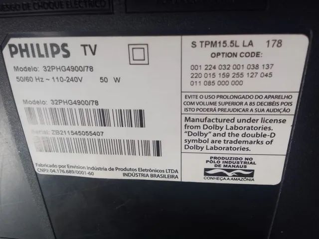 "display tv philips 32 polegadas" no Brasil