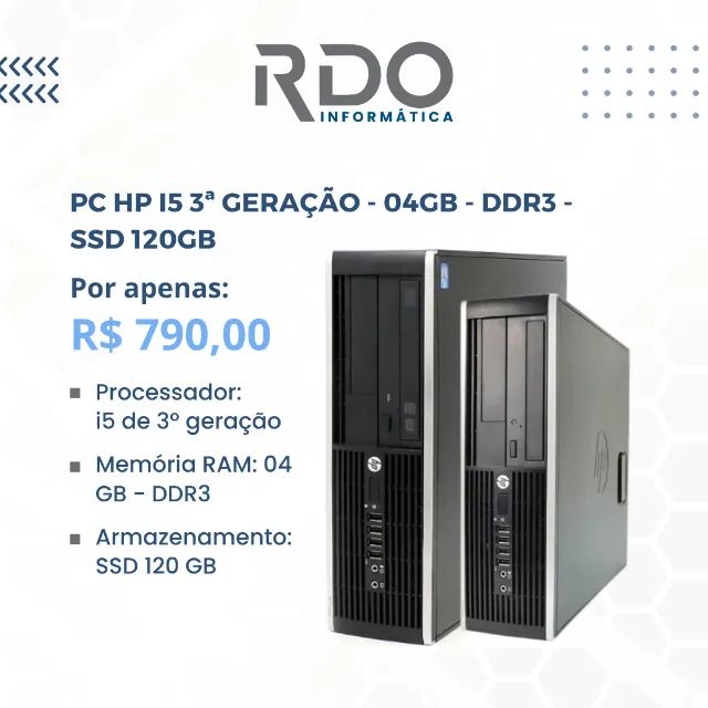 PC HP I5 3470 corporativo para call centers e lojas - Computadores e ...
