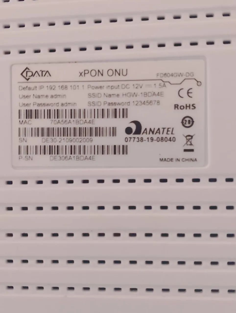 Ont cData xpon 30 peças - Conectividade e Dispositivos de Rede ...