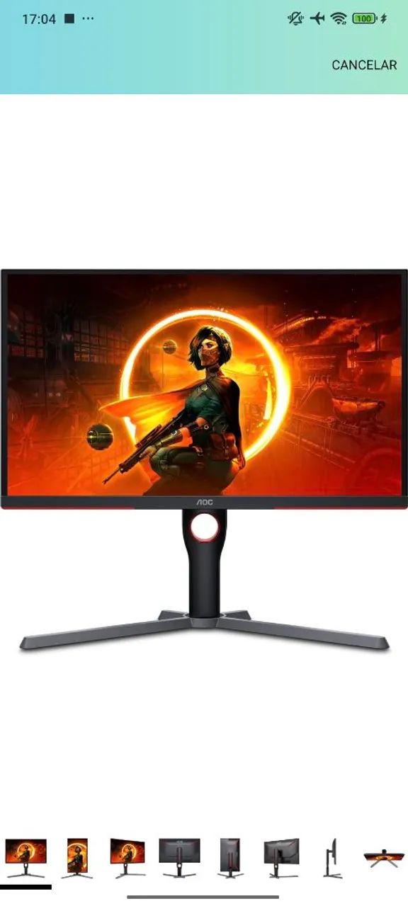 Monitor Gamer AOC 24.5'' Full HD 144Hz FreeSync - Monitores ...