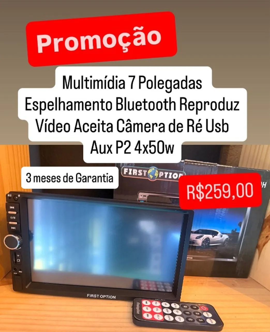 Central Multimídia Mp5 2 Din 7 Polegadas Espelhamento Usb Sd Bluetooth ...