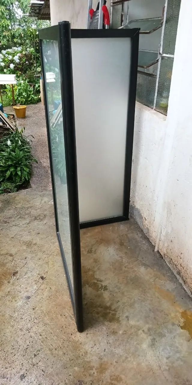 Biombo em alumínio/vidros leitoso - Itens Para Escritório - Uvaranas ...
