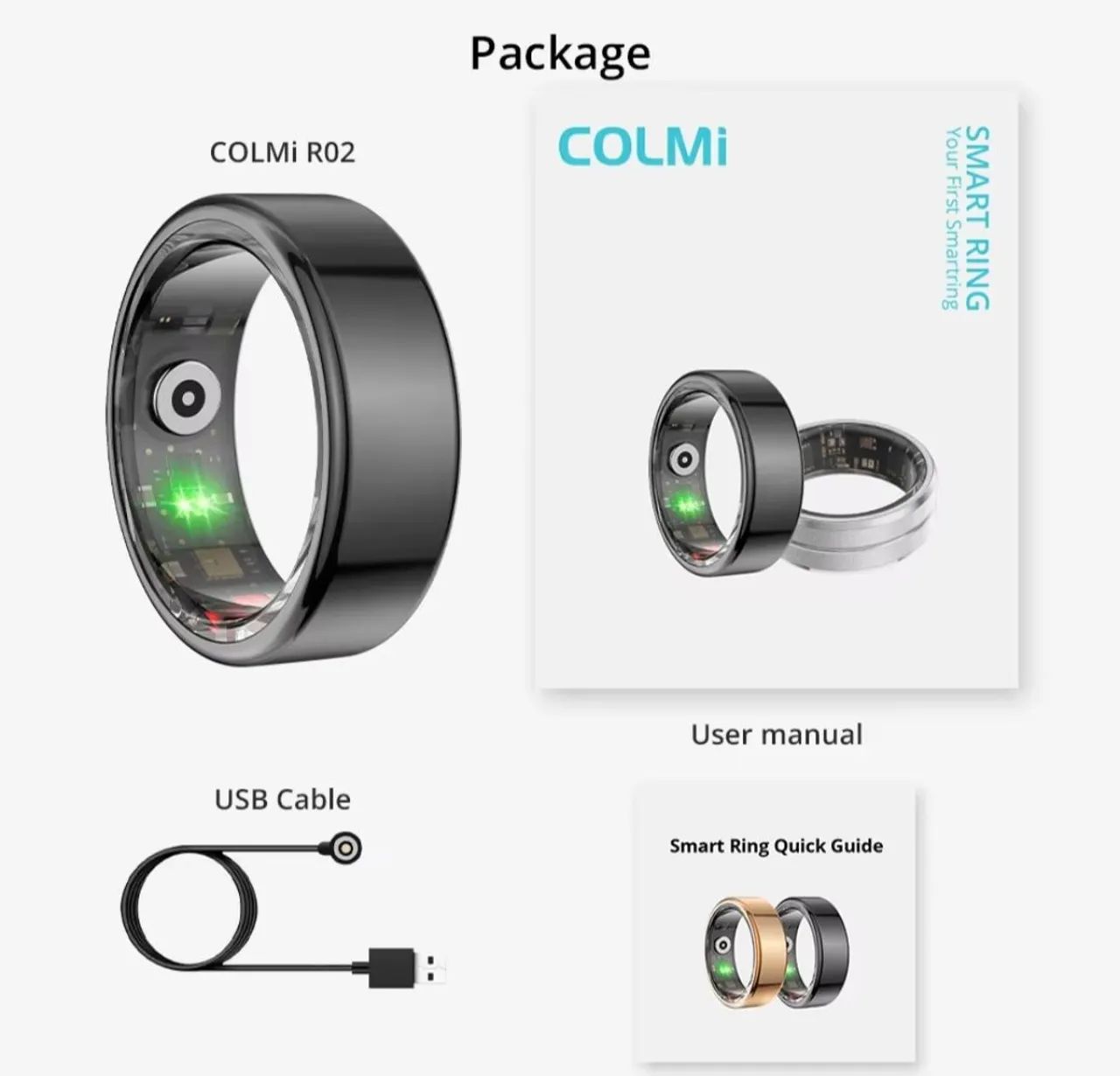 Smart Ring Colmi R02 em Titânio Monitoramento de Exercícios e Saúde ...