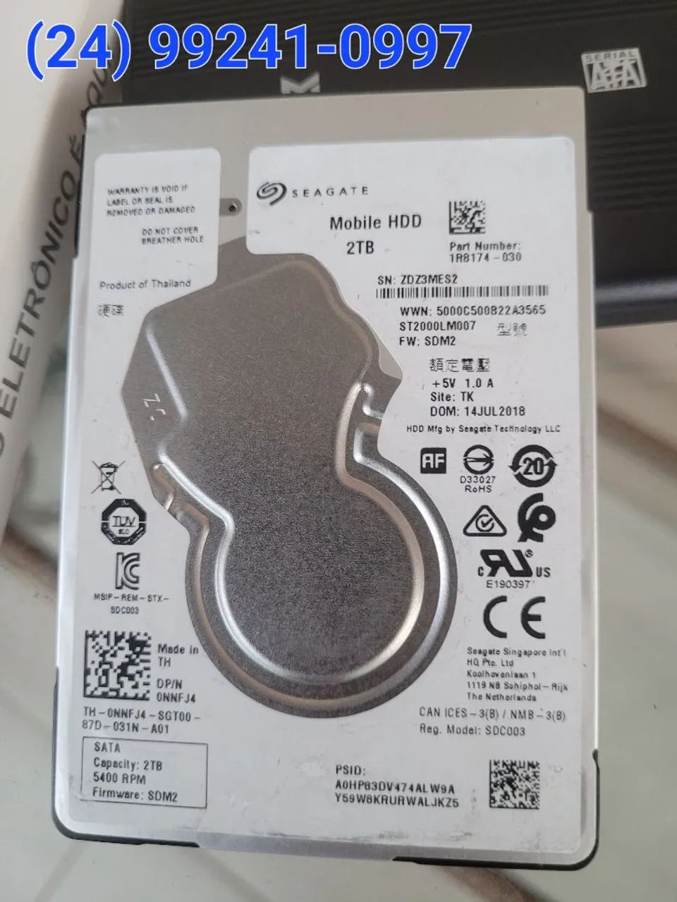 HD Externo 2 TBs Seagate Mobile Original Saúde 100% com Case USB 3.0 ...