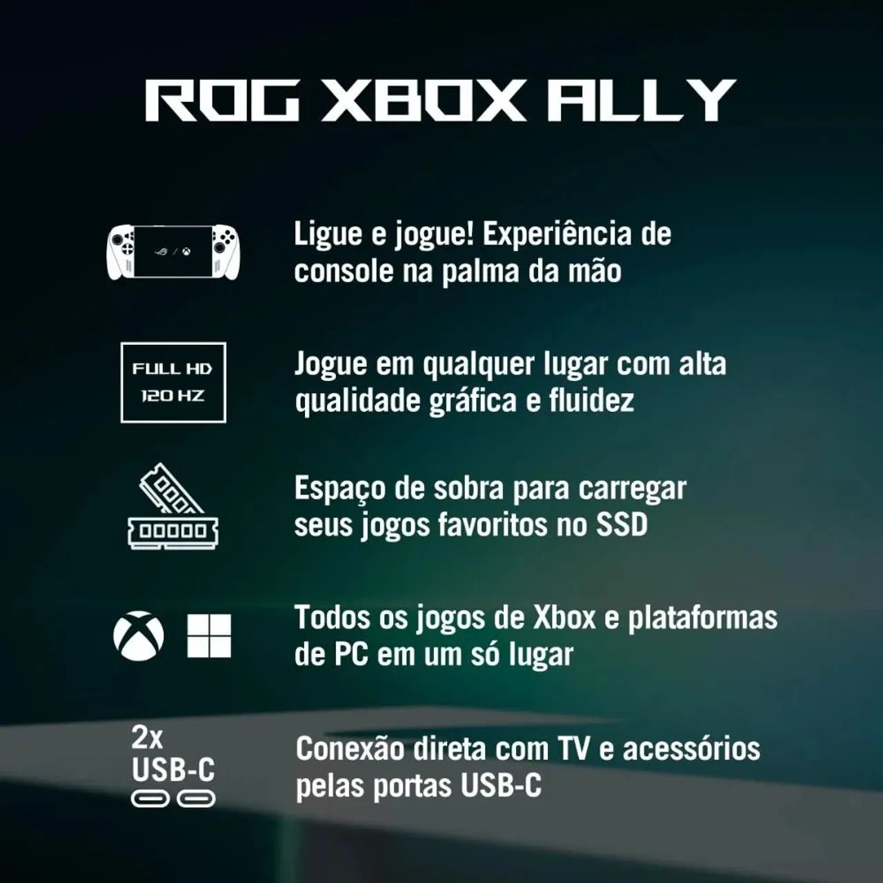 Console Portátil Rog XBOX Ally Amd Z2 A 512 SSD 16 Gb Ram Tela 7 ...