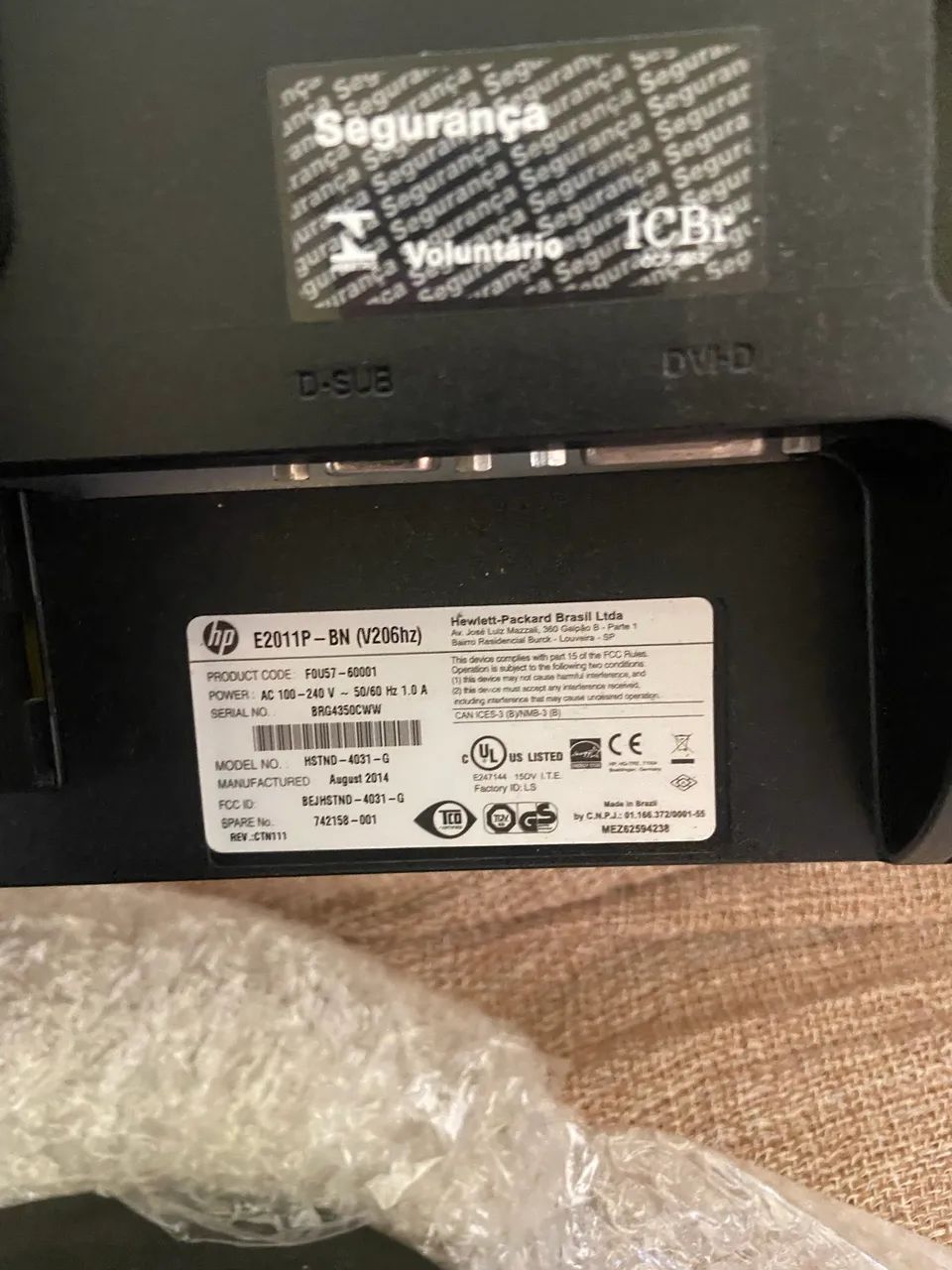 Monitor HP modelo hstnd 4031 g - 20 polegadas - Monitores - Cachambi, Rio de Janeiro 1452051777 ...