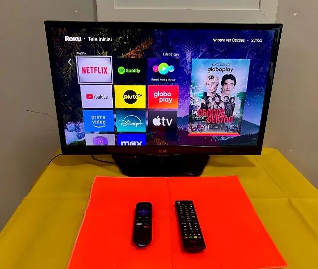 Televisão 32 polegadas+aparelho ROKU smart e Android conversor digital ...