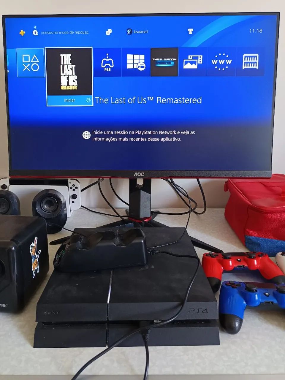 PS4 Fat 1TB + 4 controles + carregador - Consoles de Vídeo Game - Boa ...