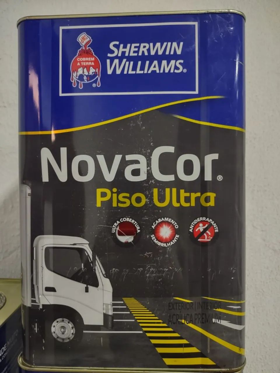 Tinta Acrílica Sherwin Williams Nova Cor Piso Ultra, cor azul sereno ...