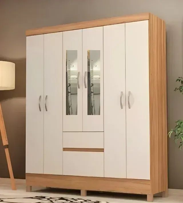 Guarda Roupa Flash com 6 portas 2 gavetas e espelho amendola off ...