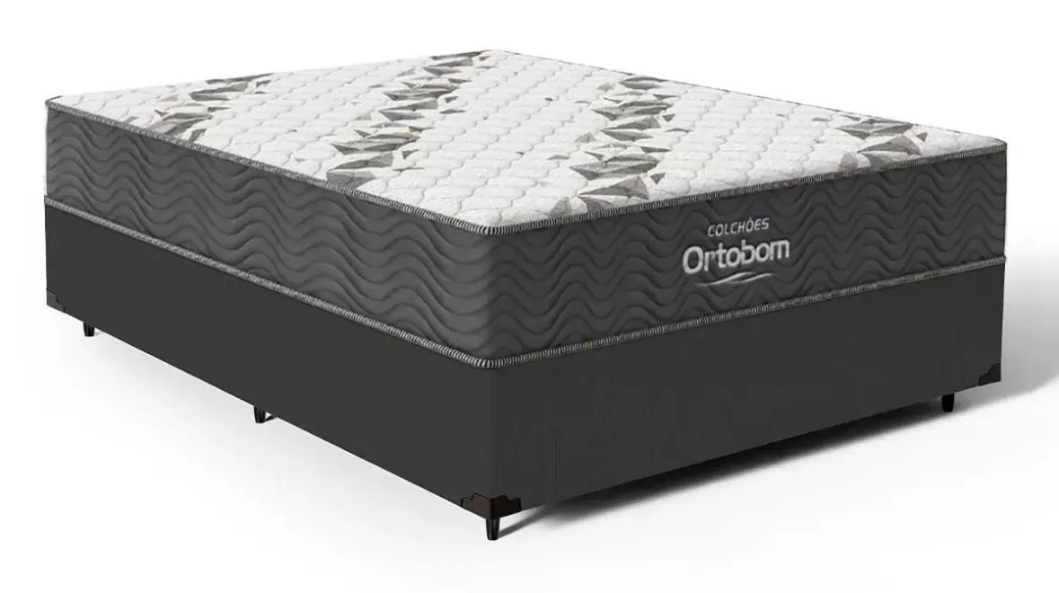 Cama box casal ortopédico seminova ortobom original colchão e base ...