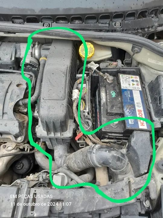 Caixa filtro de ar Citroen C3 1.6 completo com ressonador e tubo ...