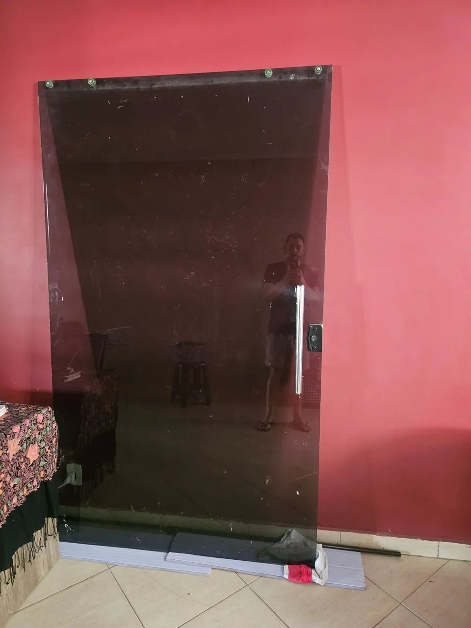 Porta Blindex com puxador e rodas - Portas e Janelas - Santa Maria ...