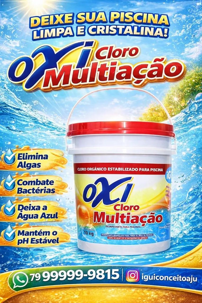 Cloro Multiação 5 em 1 Para piscinas-Oxi cloro 10kg - Área Externa ...