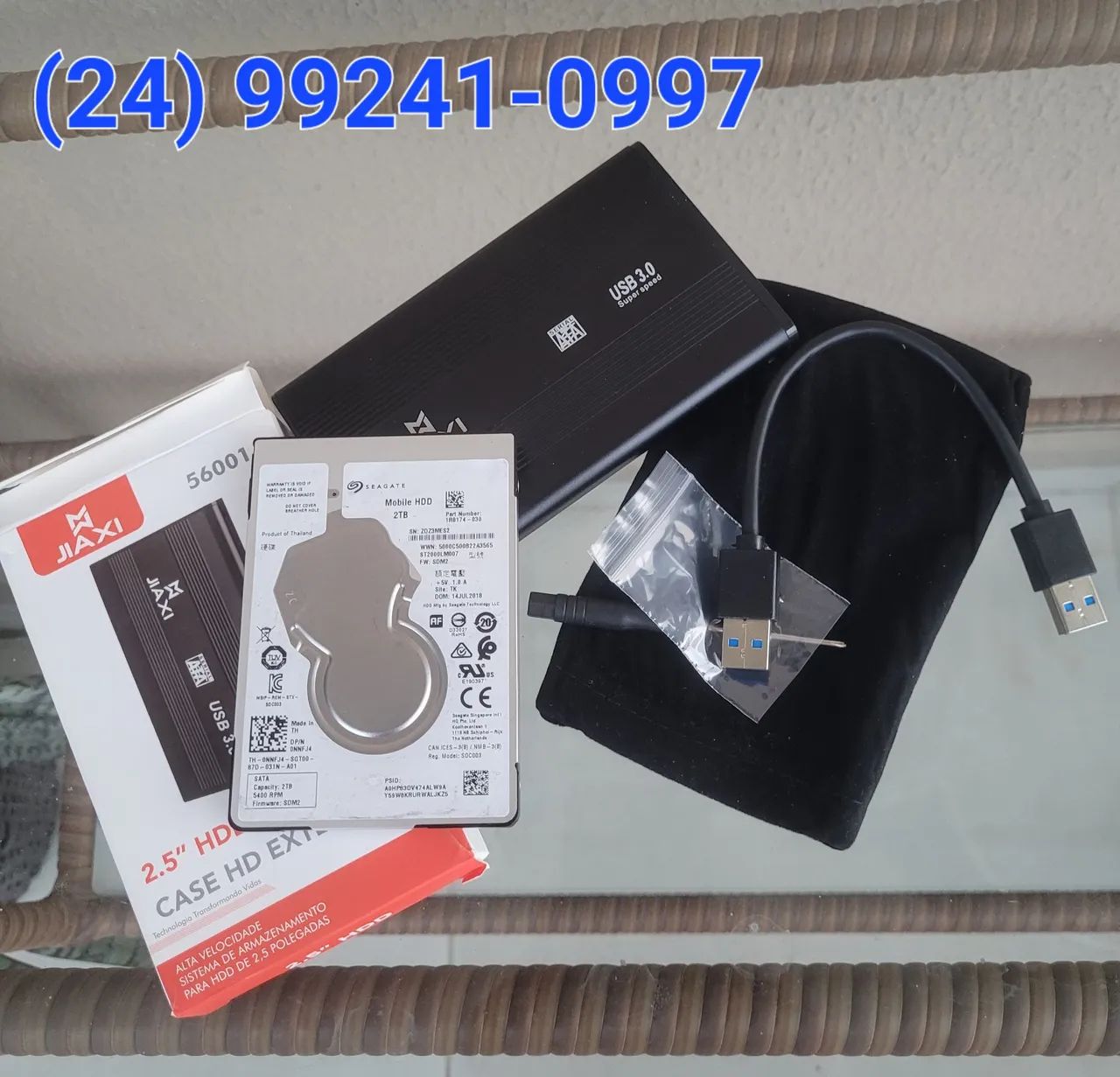 HD Externo 2 TBs Seagate Mobile Original Saúde 100% com Case USB 3.0 ...