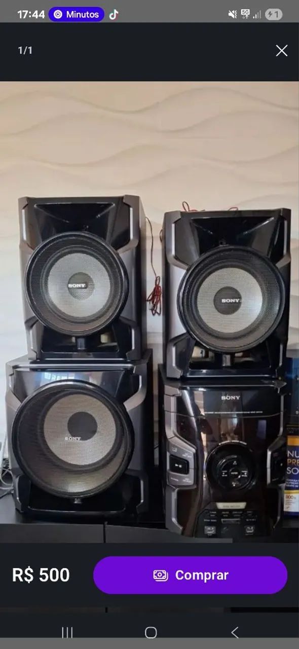 Som sony MHC-GPX5 - Aparelhos de Som - Setor Norte (Vila Estrutural ...