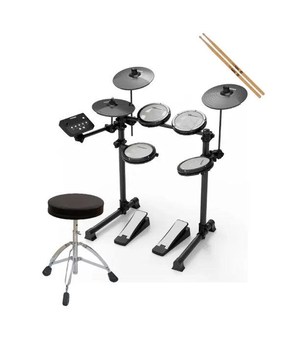 Kit Bateria Eletrônica com Banco e Baquetas Td200 Trigger Completa Rack Módulo Pads ...