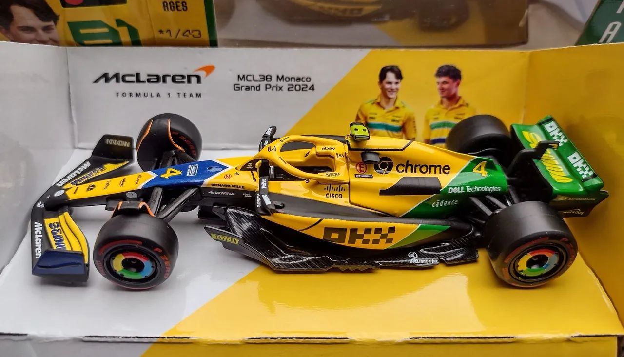 Miniatura Formula 1 Mclaren MCL38 Monaco GP 2024 Ayrton Senna - Hobbies ...