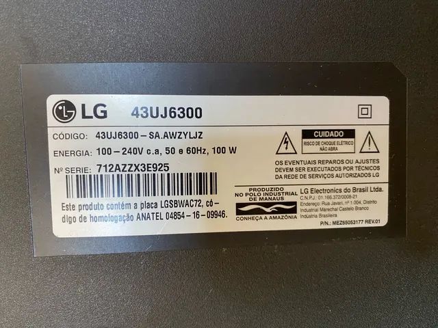 "tv lg 43uj6300" no Brasil
