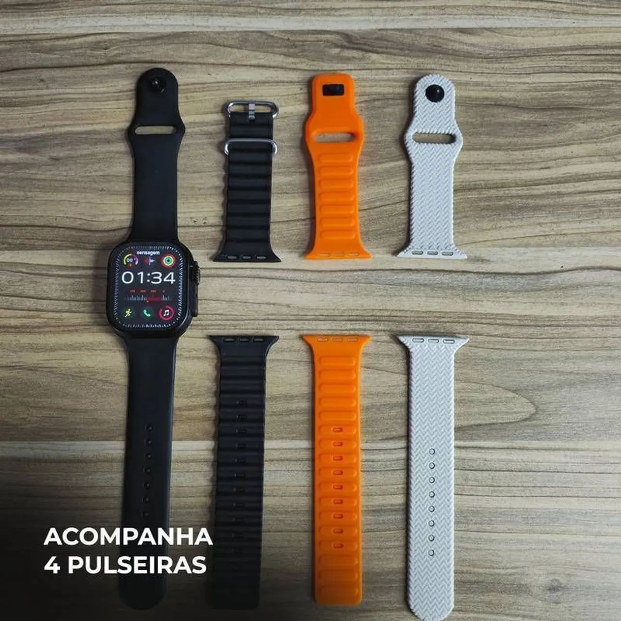 Smartwatch N10 Ultra 49mm + Kit 4 Pulseiras | Faz e Recebe Ligações ...