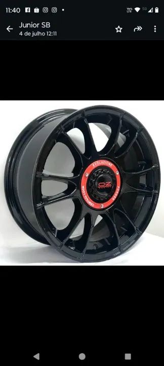 Roda aro 15 Scorro Modelo Oz Black piano com calota Red muti furo jogo ...