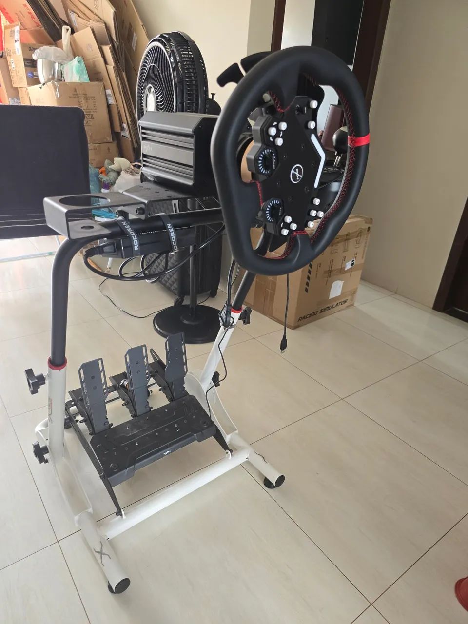 Volante pxn v12 lite com pedais + câmbio + cockpit extreme racing ...